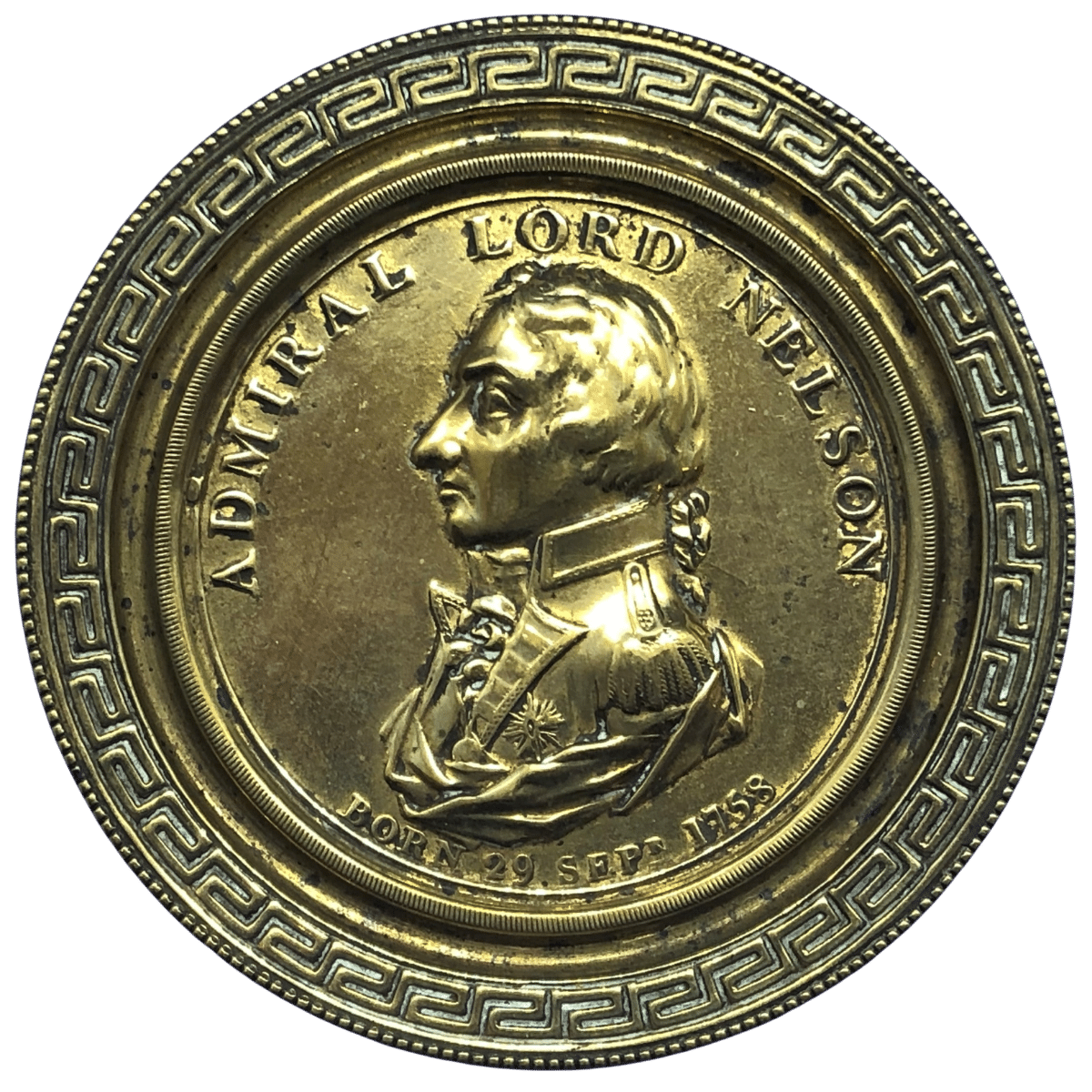 1805 Admiral Lord Nelson Circular Brass Snuff Box by L Pingo ...