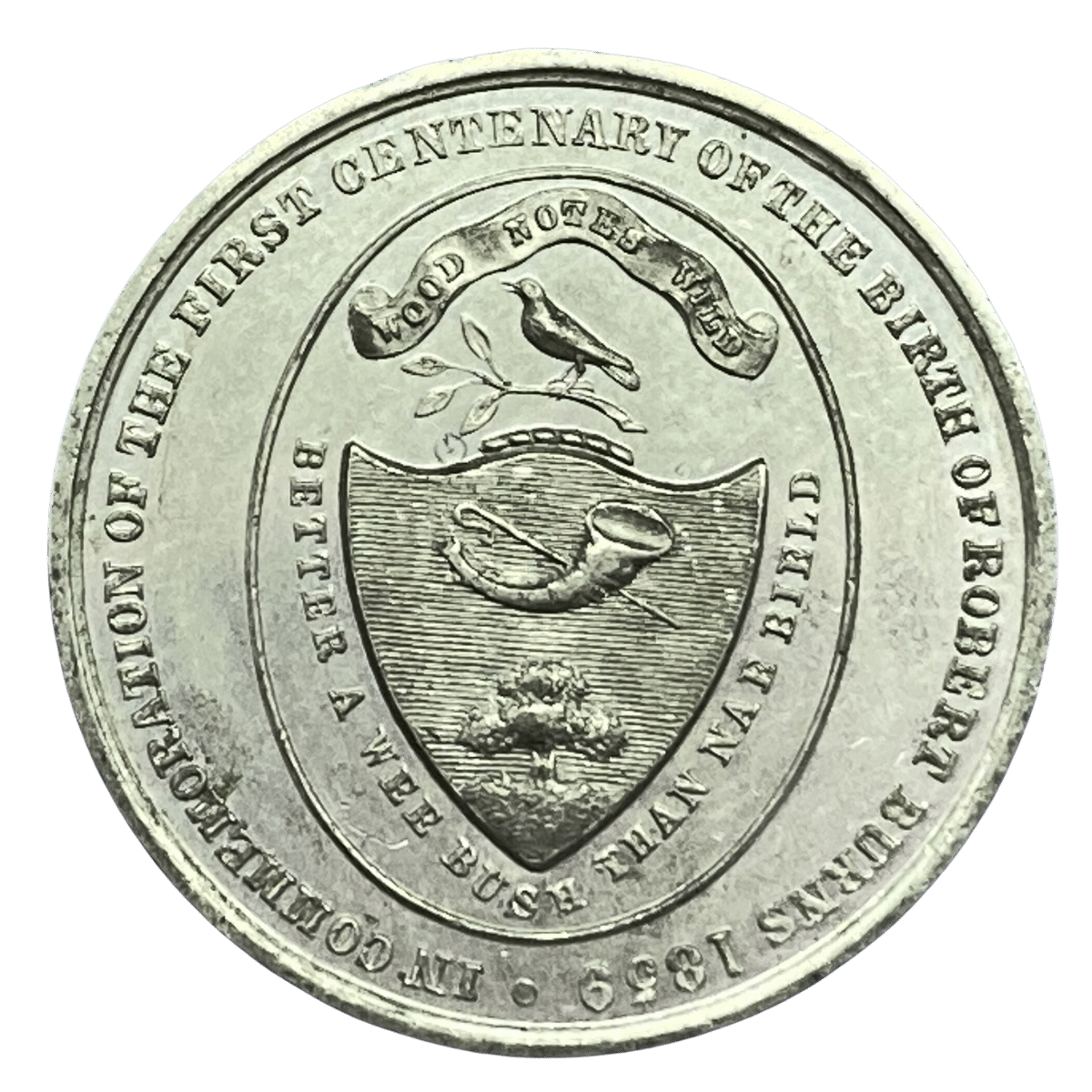 1859 Robert Burns, Centenary of birth Historical Medallion by J Moore