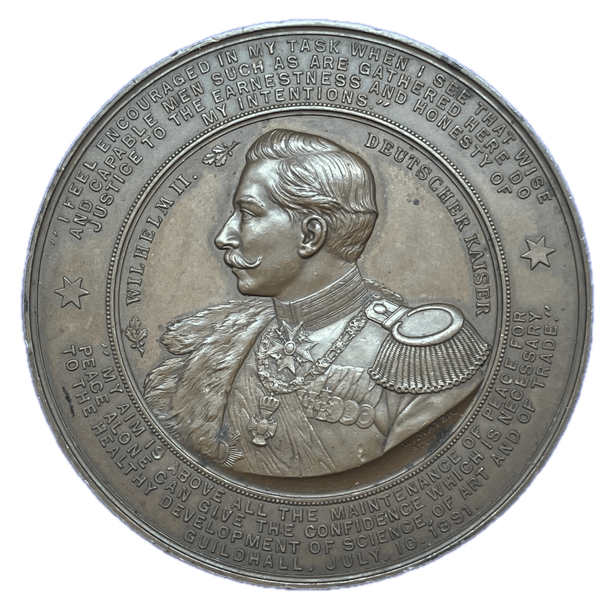 1891 German Exhibition - London Historical Medallion by W Mayer
