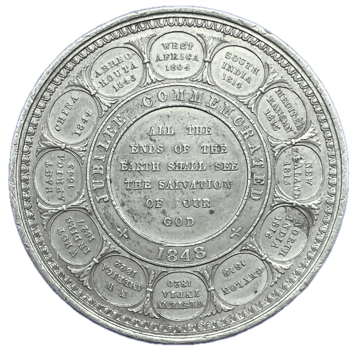 1848 Church Missionary Society, Golden Jubilee Historical Medallion by